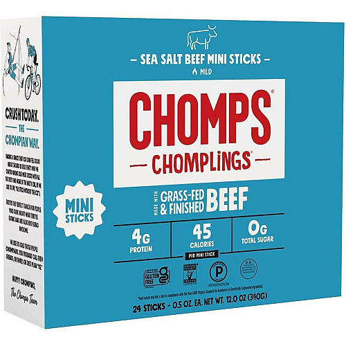 Chomps Chomplings Sea Salt Beef Jerky Sticks (LCSB24 ...
