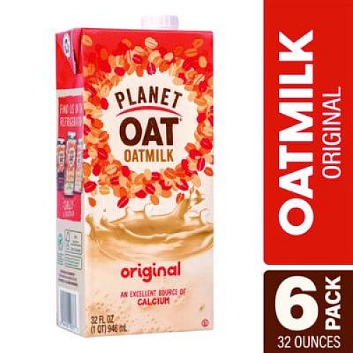 Planet Oat Original Oat Milk Cartons, 32 oz Carton, 6/Carton (22002375 ...