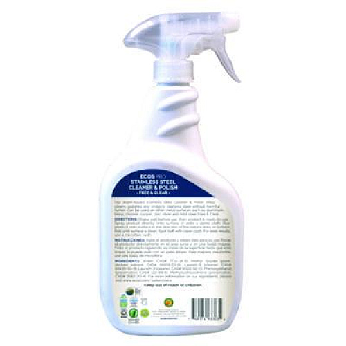 ECOS PRO Stainless Steel Cleaner and Polish, 32 oz Spray (PL93306 ...