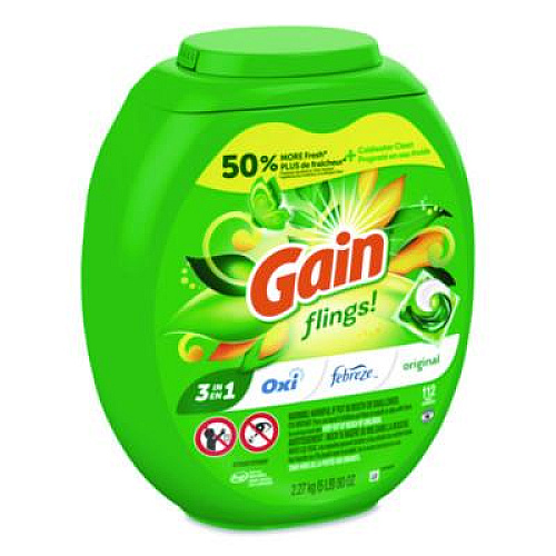 Gain Flings Detergent Pods, Original, 112 Pods, 80 oz Tub (02446 ...