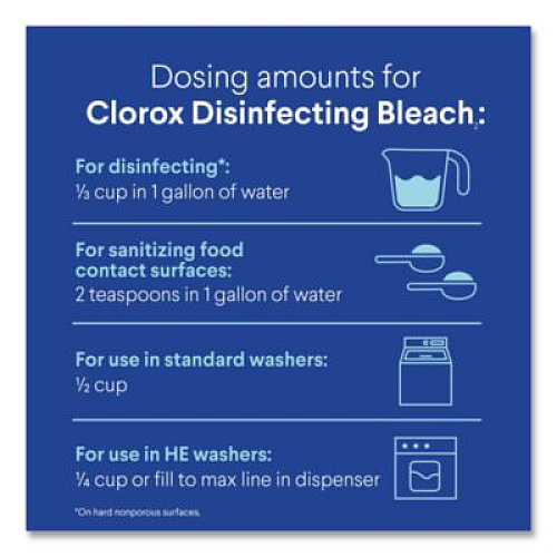 Clorox Concentrated Regular Disinfecting Bleach, 11 oz Bottle, 28 ...
