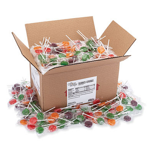 Office Snax Lick Stix Suckers, Randomly Assorted Flavors, 5 lb Bag ...