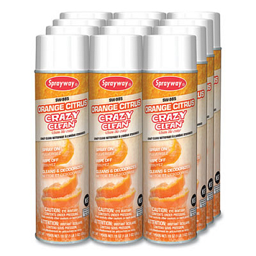 Sprayway Orange Citrus Crazy Clean, Orange Scent, 19 oz Aerosol Spray ...